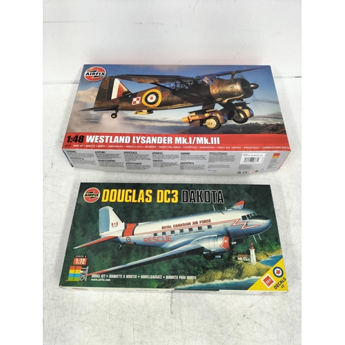 2 x Airfix Model Plane Kits to include 1:72 Scale No 05031 Douglas DC3 ...