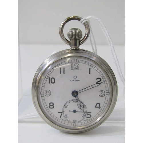 POCKET WATCHES, ETC; a plated Omega military pocket watch with arrow ...
