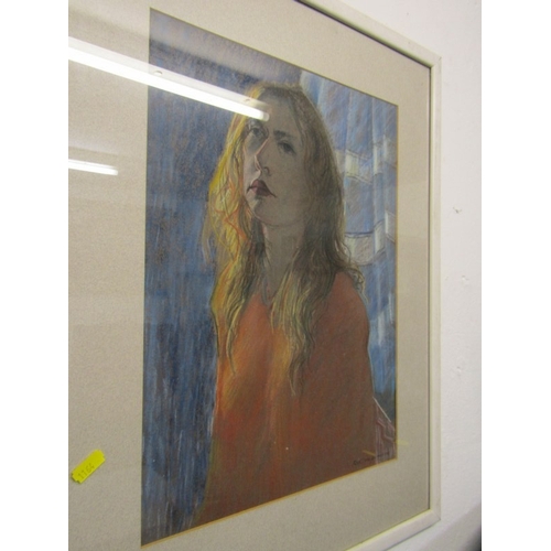 RED SIMPSON, signed pastel "Portrait of a lady", 41cm x 31cm