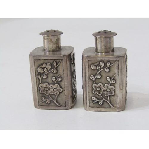 CHINESE SILVER CONDIMENTS, a pair of Wang Hing Chinese silver octagonal ...