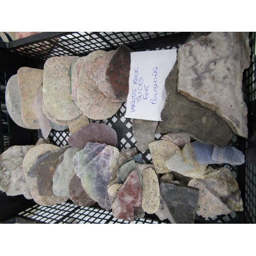 ROCK SLICES, various rock slices for polishing together with examples ...