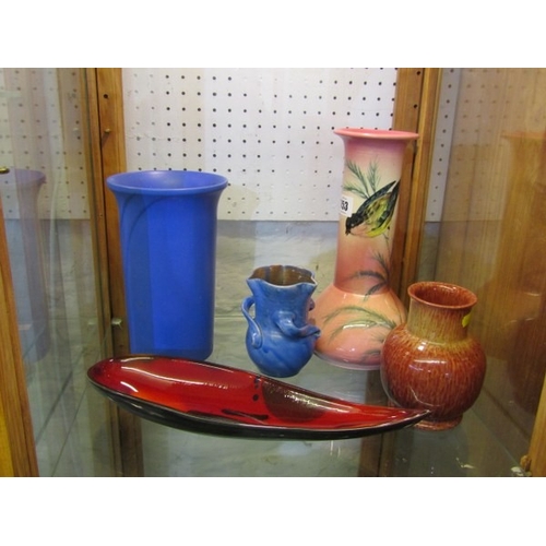 AULT POTTERY VASE, an Ault pink ground, bird decorated vase (26cm ...