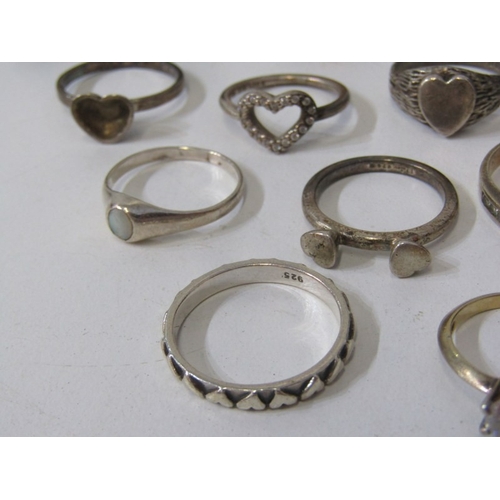 SILVER RINGS, good collection of 14 silver rings, many stone set ...