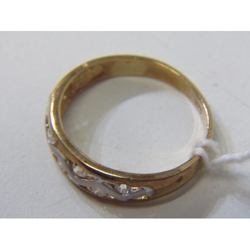 GOLD STONE SET RING, 9ct yellow gold ring, set clear stones, size O/P