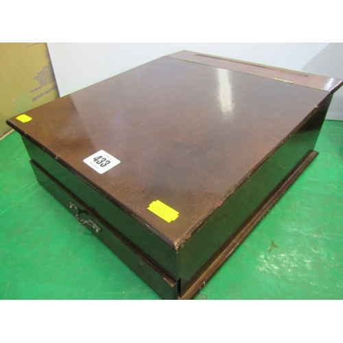 WRITING SLOPE, mahogany writing slope/desk, 19th Century with lower ...