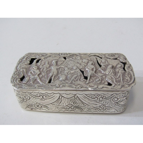 SILVER BOX, an ornate silver box with classical scene to lid, Sheffield ...