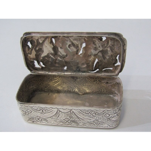 SILVER BOX, an ornate silver box with classical scene to lid, Sheffield ...