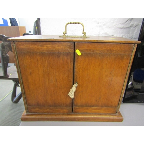 ENGINEER'S CABINET, oak cased engineer cabinet with brass carry handle ...