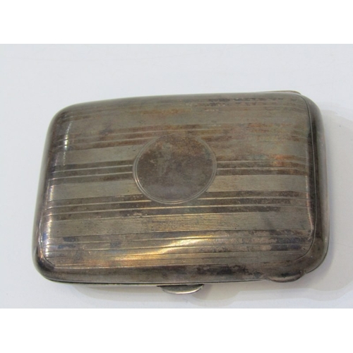 SILVER CIGARETTE CASE, with lined decoration, Birmingham hallmark, 64.8 ...