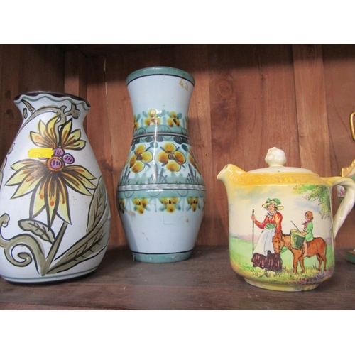 DENBY VASE, a Denby 'Glynn College' vase, 28cm height, 2 Gouda pottery ...