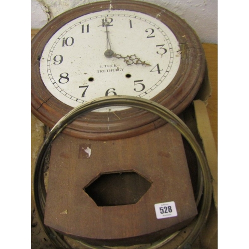 CORNISH WALL CLOCK, a wooden cased wall clock with black painted metal ...