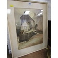 WATERCOLOUR, "Polperro street scene with figures"