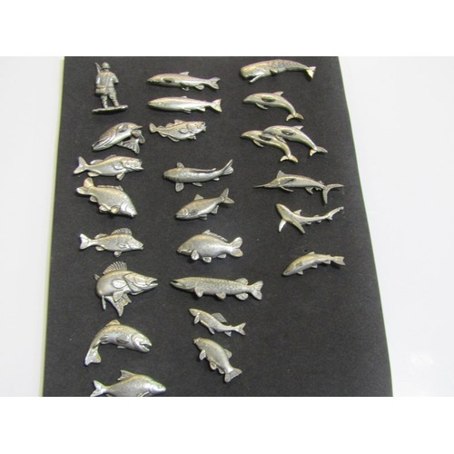 BOX OF "FISH" PIN BADGES, box of white metal fish pin badges/brooches ...