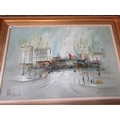 BEN MAILE, signed painting on canvas "Moulin Rouge", 49cm x 76cm