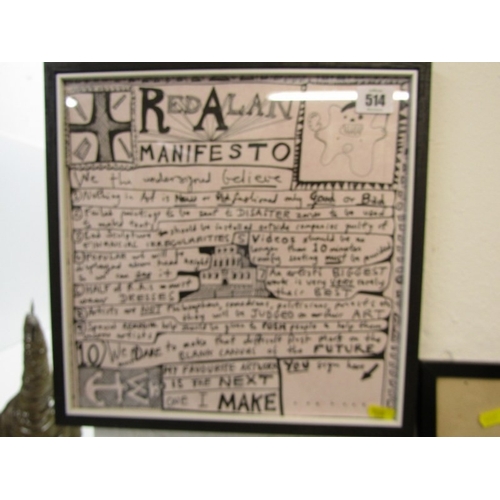 SIR GRAYSON PERRY, "RED ALAN MANIFESTO", a comical print drawing ...