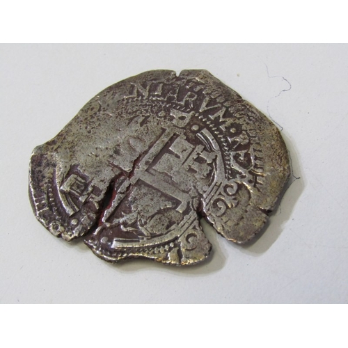 Silver cob recovered from the Association shipwreck, most likely a 1652 ...