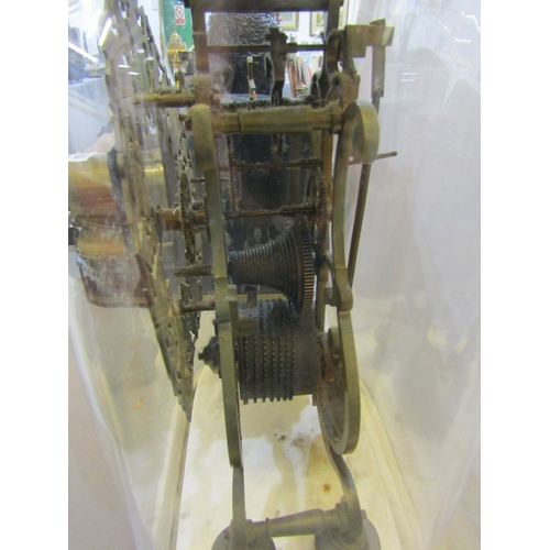 SKELETON CLOCK, a 19th century Gothic revival brass skeleton clock ...