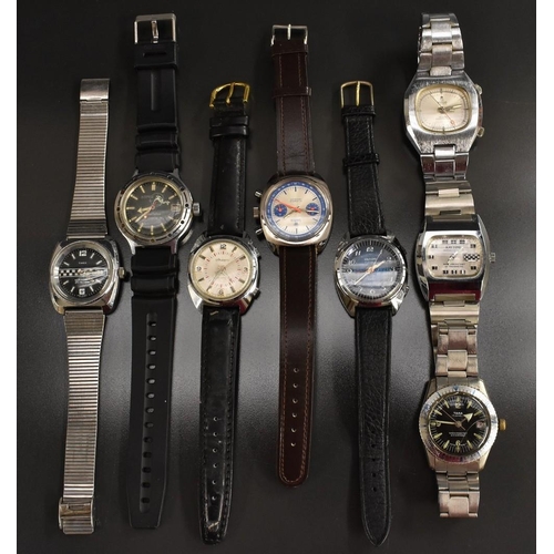Watches - a vintage Russian Boctok mechanical divers wristwatch, black ...