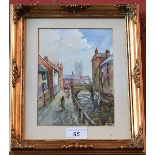 Michael Crawley Brook Walk, The West End, Derby signed, watercolour, 19 ...