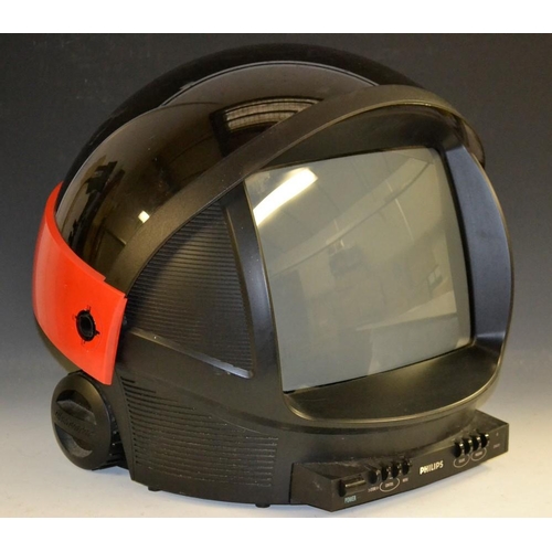 A retro Phillips Discoverer spaceman's helmet shaped TV.