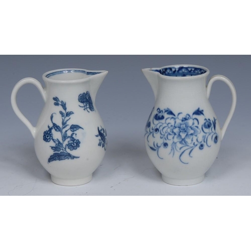 A Caughley Peony pattern sparrow beak jug, painted with scrolling ...