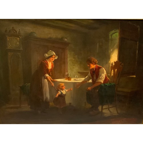 Alexander Rosell (1859-1922) First step signed, oil on canvas, 56cm x 77cm