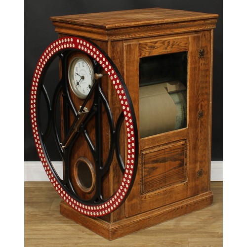 An early 20th century American oak 200 employee industrial dial ...