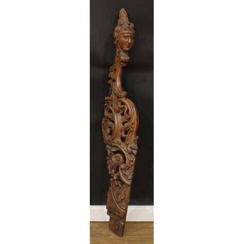An 18th century Spanish chestnut architectural carving, formerly a ...
