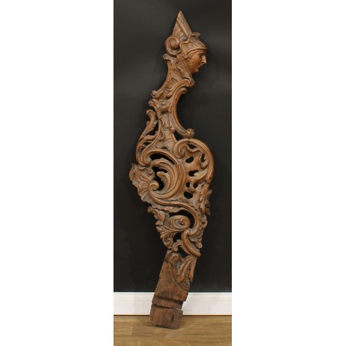An 18th century Spanish chestnut architectural carving, formerly a ...