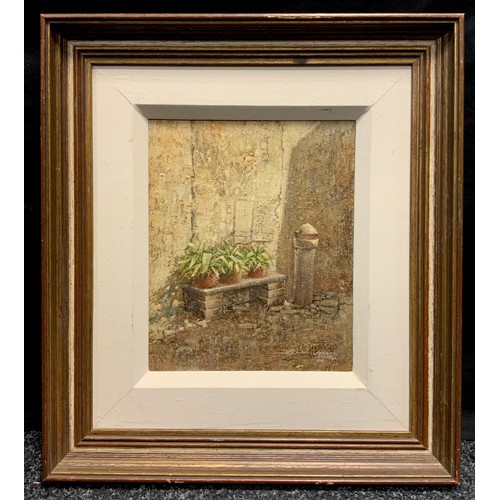 Derrick Jennings ( 1929 - 2015) Italian Courtyard signed, label to ...
