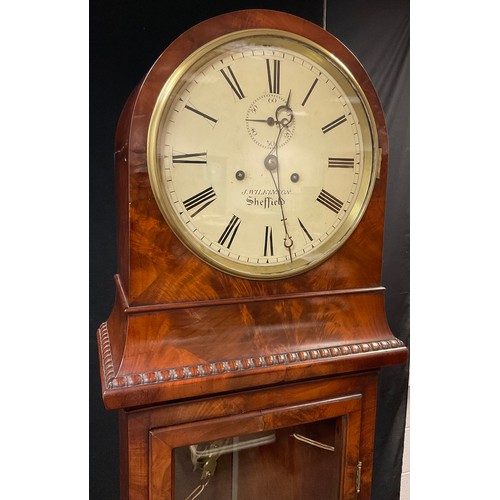 A 19th century Longcase clock by J. Wilkinson, of Sheffield, arched-top ...