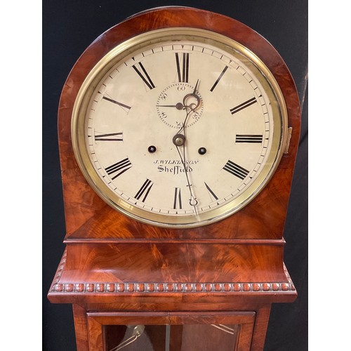A 19th century Longcase clock by J. Wilkinson, of Sheffield, arched-top ...