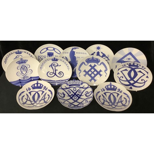 A Royal Copenhagen commemorative plate, For Konge Og For Land, 1848 - 1898, 18.5cm diameter; others