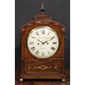 A Regency rosewood and brass marquetry bracket clock, 20cm convex dial ...
