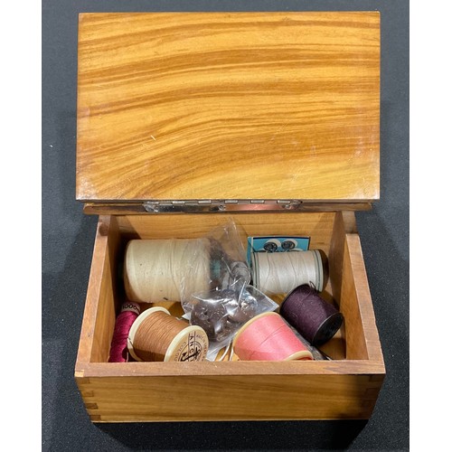 A VIctorian two compartment needlework/sewing box