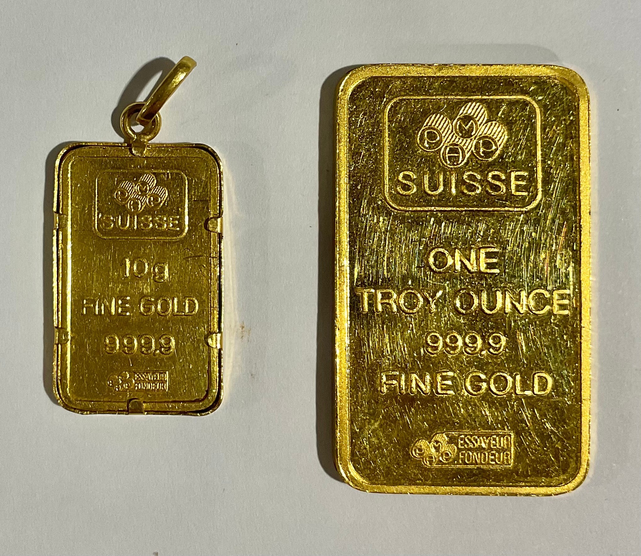 A Suisse One Troy Ounce 999 9 Fine Gold Ingot A Suisse 10g Fine Gold