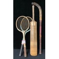 Sporting Interest - a signed cricket bat, Kent 1981; two tennis ...