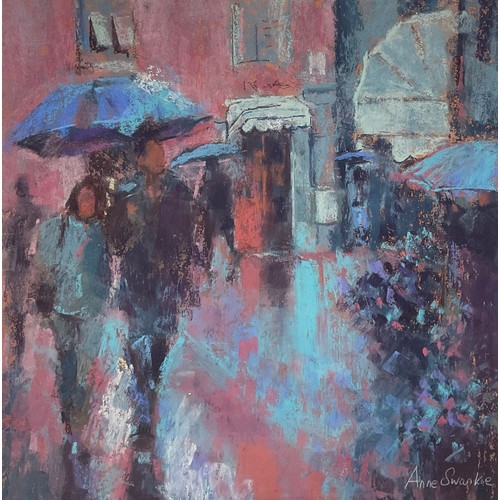 Anne Swankie (1951-present) Rain in the Piazza signed, pastel on paper ...