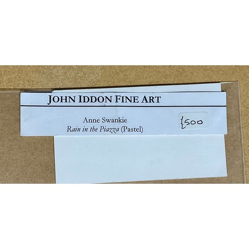 Anne Swankie (1951-present) Rain in the Piazza signed, pastel on paper ...