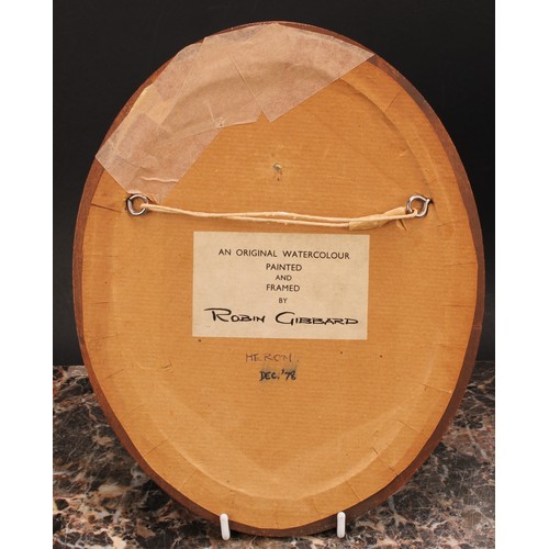 Robin Gibbard (1930-2014) a pair, Kingfisher and Heron, signed with ...