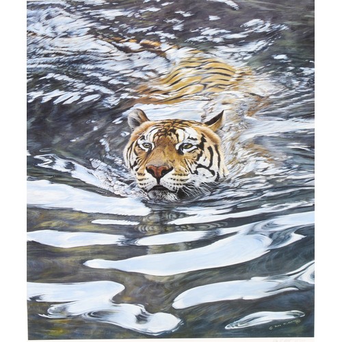 Alan M Hunt, by and after, River Crossing, Tiger, signed in pencil to ...