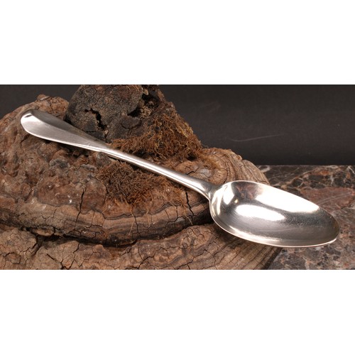 An 18th century silver Hanoverian pattern table spoon, rat tail bowl ...
