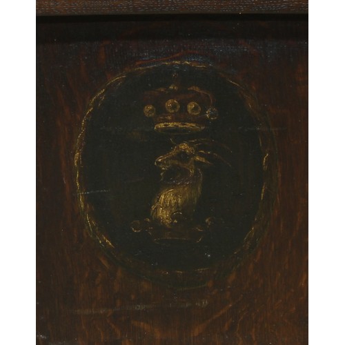 A 19th century oak box settle, of Staffordshire barons Bagot interest ...