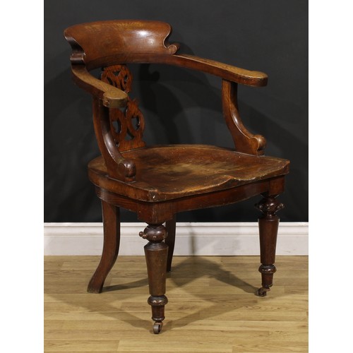 A Victorian oak desk chair, by Thomas Simpson & Sons, Halifax ...