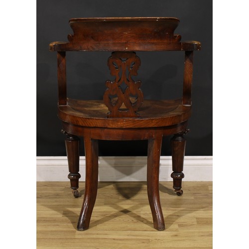 A Victorian oak desk chair, by Thomas Simpson & Sons, Halifax ...