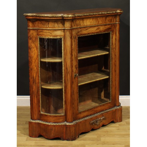 A Victorian gilt metal mounted rosewood crossbanded walnut credenza ...