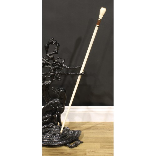 A 19th century sailor's maritime whale bone walking cane, octagonal ...