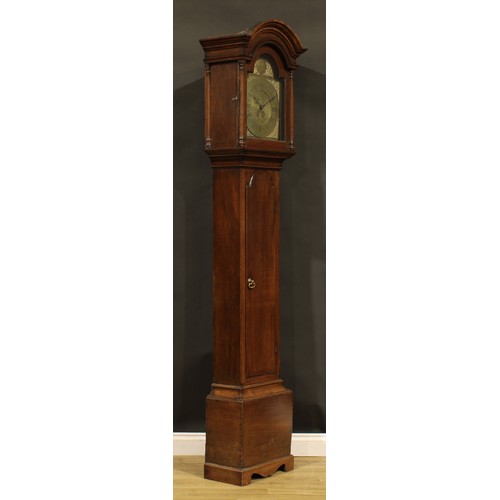 An 18th century Oxfordshire Quaker longcase clock, 30.5cm arched brass ...