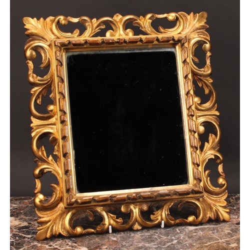 A 19th century giltwood looking looking glass, rectangular mirror plate ...