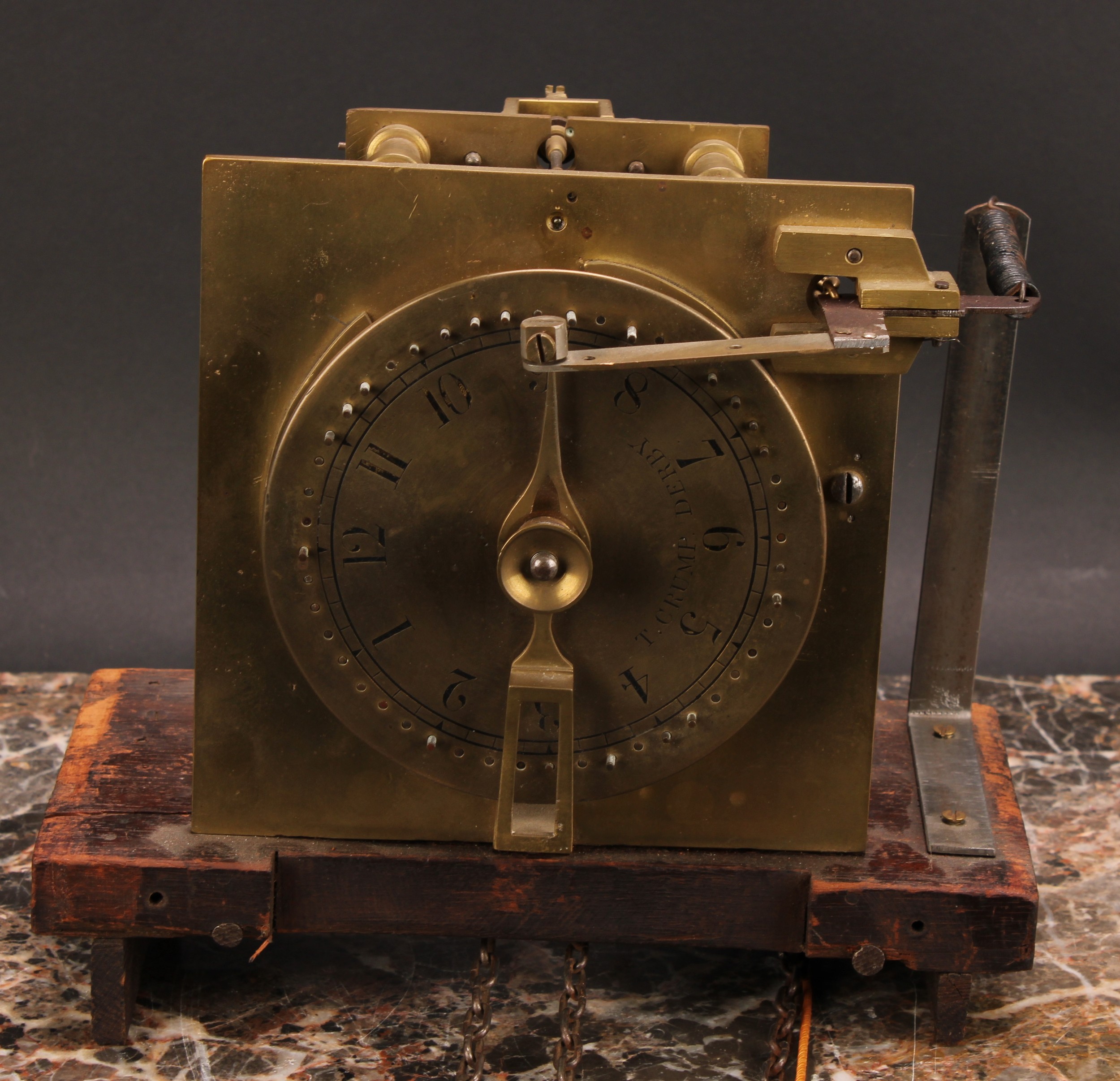 A 19th century oak nightwatchman’s noctuary longcase timepiece, 12.5cm ...